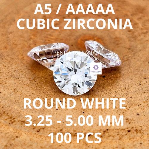 Jual CUBIC ZIRCONIA A5 / AAAAA 3.25 MM - 5 MM ROUND WHITE / 100 PCS - 3.75 MM WHITE - Jakarta ...