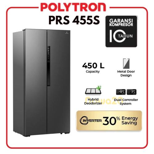 Promo POLYTRON PRS 455S KULKAS SIDE BY SIDE PRS 455 LEMARI ES 2 PINTU ...