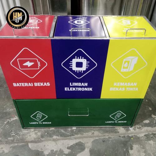 Jual Tempat sampah tong sampah drop box stainless 3in1 - Standar - Kab ...