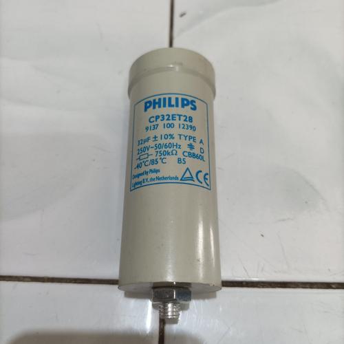 Jual Capasitor 32 mikro capasitor lampu Philips 32UF / CP32ET28 220 ...