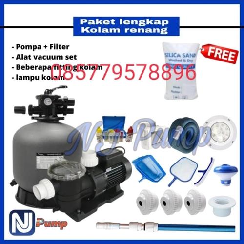 Jual Paket Mesin Pompa Kolam Renang Dan perlengkapan komplit set 1hp ...
