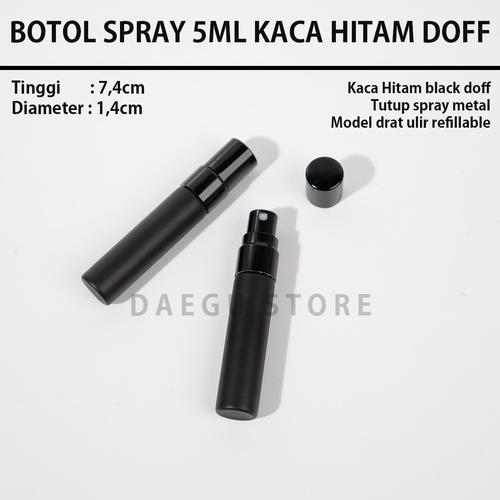 Jual Botol Spray Kaca 5ml HITAM DOFF Sprayer Alumunium / Metal Parfum ...