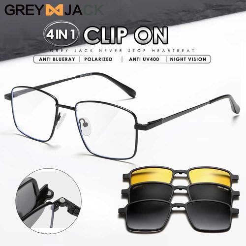 Promo Grey Jack Kacamata Clip On 4in1 Lens Polarized Multifungsi Ringan 6208 - Jakarta Barat ...