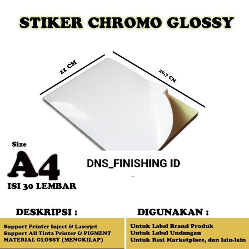 Jual Kertas Sticker A4 Glossy isi 30 lembar / isi 50 lembar / isi 100 ...