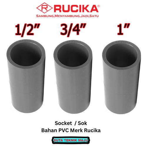 Jual Socket / Sok PVC Rucika 1"-3/4''-1/2'' inch AW (Tebal) / Fitting ...