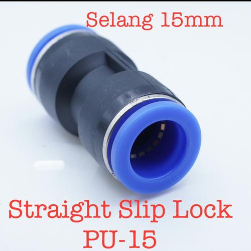Jual PU-15 PU15 Konektor Fitting Lurus Slip Lock Selang 15mm X 15 mm ...