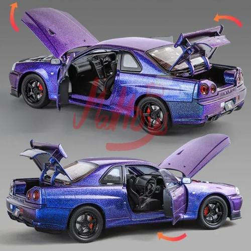 Jual 1:24 Nissan Skyline Ares Gtr Gt-R R34 Diecast Alloy Sports Car ...