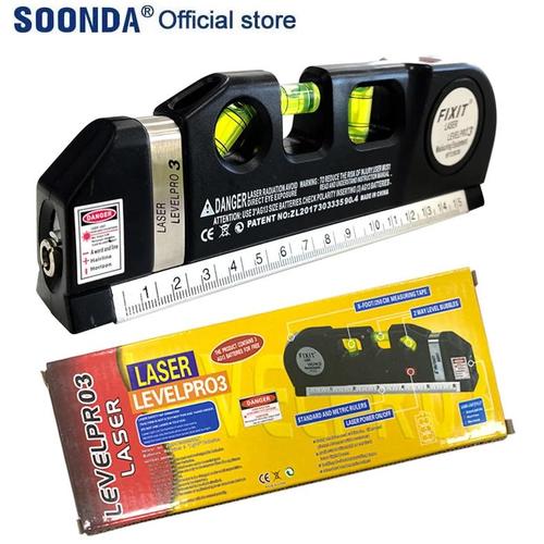 Jual 4 In 1 Laser Level Cross_Line_Laser Tape Horizon Vertical Measure Tape Horizontal Ruler 8Ft ...