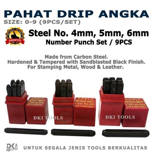 Jual Pahat Drip Angka Nomor Kunci Stempel Ketok 4 5 6 mm Number Punch ...