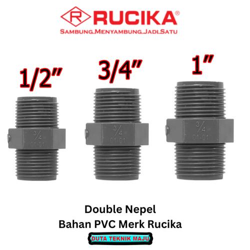Jual Double Nepel / Double Nipple 1/2''-3/4"-1'' inch PVC Rucika AW ...
