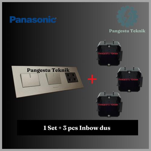 Jual Panasonic Double Saklar Besar + Double Stop Kontak Universal / Dua ...