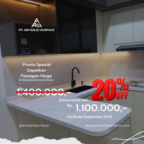 Jual solid surface kitchen Top Table Custom - Kab. Bogor - SOLID ...