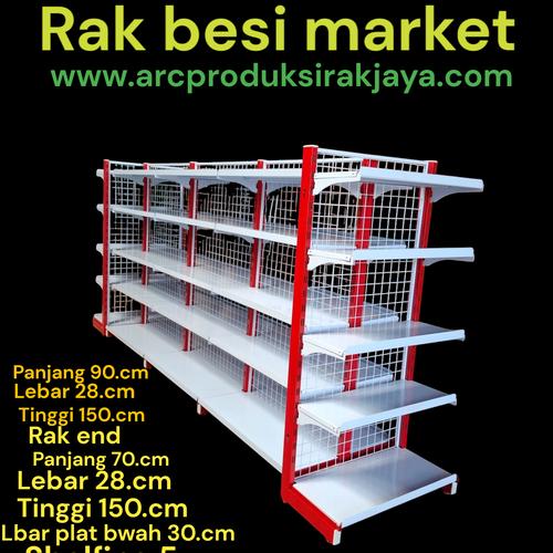 Jual rak harga besi murah supermarket setarting double 3 pcs rak end 2 ...