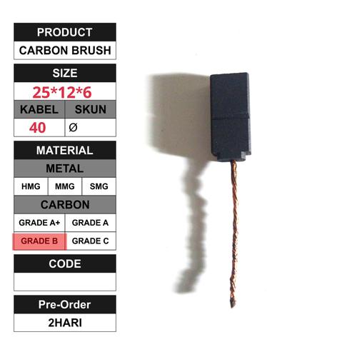 Jual Carbon brush 25*12*6 mm bahan carbon hitam grade B - Kab. Jombang - creative carbon product ...