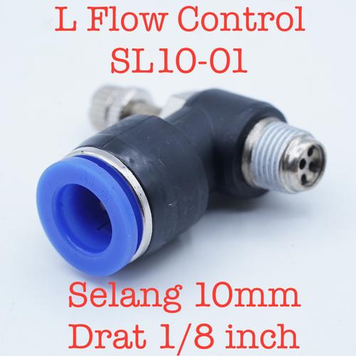 Jual SL10-01 Elbow Fitting L Flow Control Speed Controller Valve Selang ...