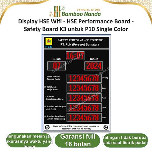 Jual Display HSE Wifi - HSE Performance Board - Safety Board K3 untuk P10 Single Color - Kota ...