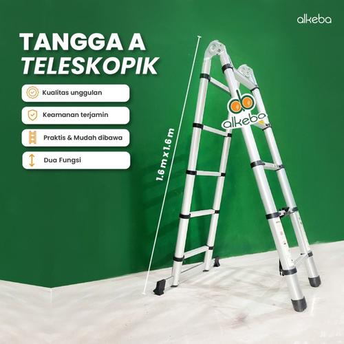 Jual Tangga Lipat Tescopic Alumunium Teleskopik Tipe A Ladder ...