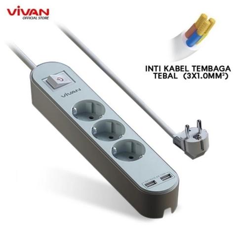 Jual Original VIVAN VPS-H006A PRO Colokan Terminal Listrik 1.8M 3 ...