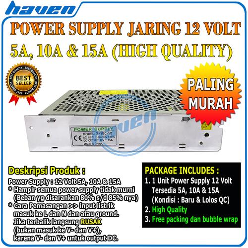 Promo Power Supply 12V 15A / Travo 12V 15A Jaring / Power Supply 15A 12V / PSU 12V 15A CCTV ...