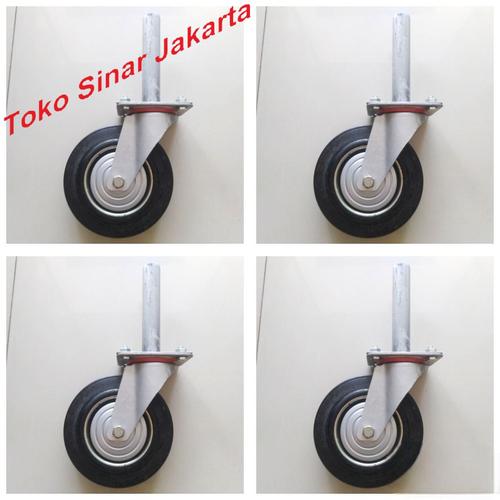 Jual Roda Karet Hitam Baseplate Base Plate Tapak Tatakan Perancah ...