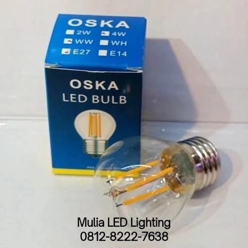 Jual OSKA LAMPU LED FILAMENT BULAT E27 2 WATT, 2W, 2WATT & 4WATT, 4W, 4 ...