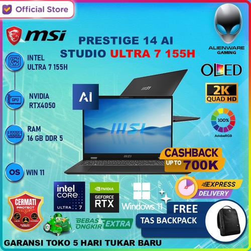 Promo MSI Prestige 14 AI Studio OLED Ultra 7 155H RTX4050 6GB/ 16GB 1TB ...