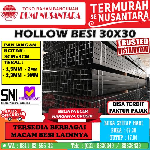 Jual HOLLOW BESI 3X3 SNI 2MM 1,6MM PIPA KOTAK HITAM HOLO BESI PAGAR ...