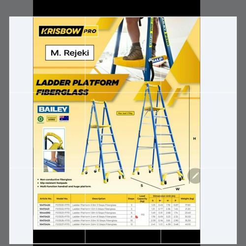 Jual Ladder Platform FIBERGLASS Krisbow 3.6 Meter 12FT Tangga 360cm 12 ...