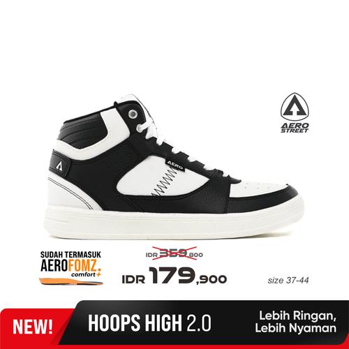 Promo Aerostreet 37-44 Hoops High 2.0 Putih Hitam Putih - Sepatu ...