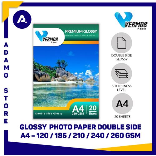 Jual Kertas Foto Glossy Double Side A4 Vermos Glossy Photo Paper A4 120 ...