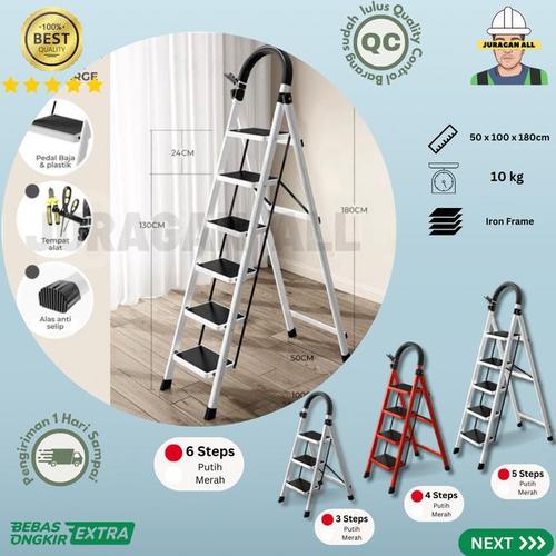 Jual ! TANGGA LIPAT/TANGGA PORTABLE/TANGGA LIPAT BESI ALUMUNIUM-6 STEP ...