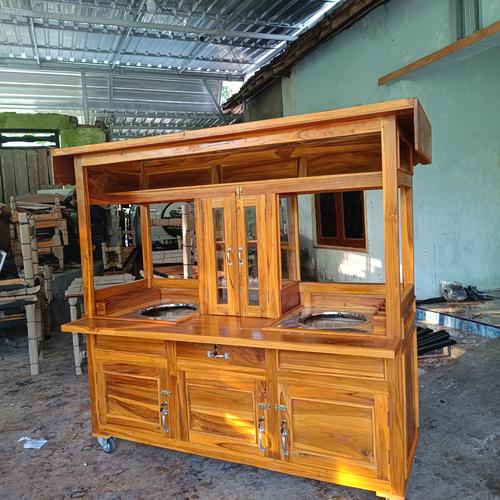 Jual gerobak bakso mie ayam model booth kayu jati asli - Kab. Klaten ...