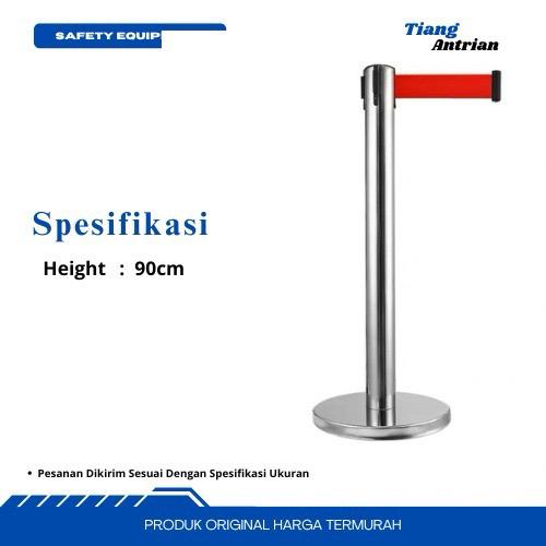 Jual Pita 5mtr Tiang Antrian Railing Stand Pembatas Antrian Stainless ...