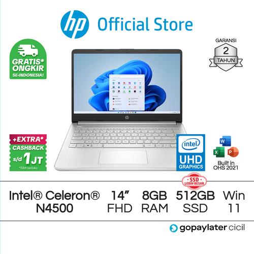 Promo Laptop HP Intel Celeron N4500 UHD 8GB RAM 256GB 512GB W11 Home 14 ...