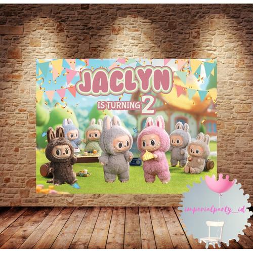Jual Custom Backdrop Banner Spanduk Happy Birthday Labubu The Monsters ...
