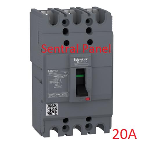 Jual SCHNEIDER MCCB NFB Breaker EZC100F EZC 100F 3P 20A 20 A EZC100F3020 10kA - Kota Surabaya ...