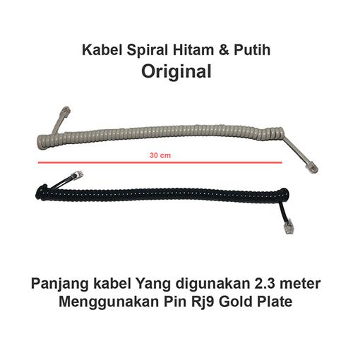 Jual Kabel Spiral Telepon Original Standard 30cm/2.3 meter - Hitam ...