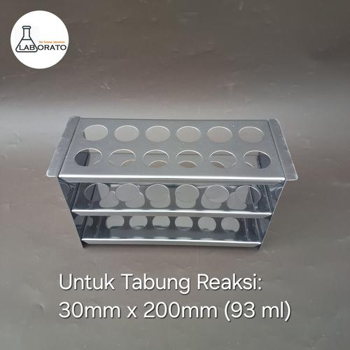 Jual RAK TABUNG REAKSI STAINLESS 32MM, 12 LUBANG UNTUK TABUNG DIAMETER ...
