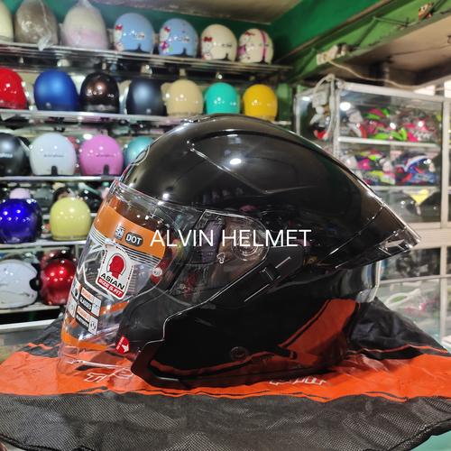 Jual Helm Half Face INK terra 2 Solid Black glossy/ INK Terra 2 polos ...
