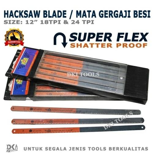 Jual Mata Gergaji Besi Flex 12" inch 300mm 18T 24T Hacksaw Blade SUPER GLX 1 kotak 100 Pcs ...