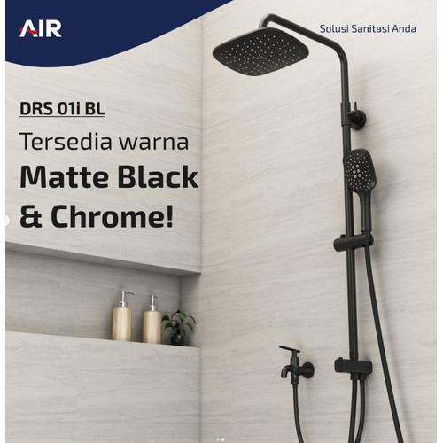 Jual AIR Bundling Railing Shower Set Black DRS-01i BL+ Kran Double D 5P ...