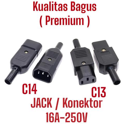 Jual Konektor Conector Jack Jek Kepala C14 Male 16A Soket IEC320 C14 ...