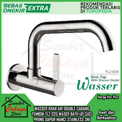 Jual Wasser Kran Air Double Cabang Tembok TL2 020 Waser Bath Up Cuci Piring Dapur Manci ...