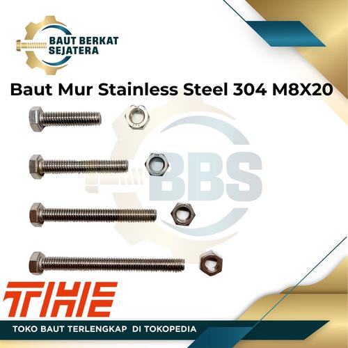 Jual Baut Mur Hex Stainless Steel 304 M8 x 20 - Jakarta Utara - Baut Berkat Sejahtera 168 ...