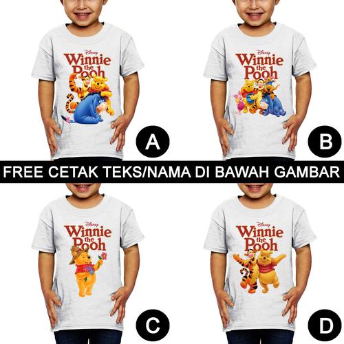 Jual Winnie The Pooh Baju Kaos Anak dan Balita Kartun Custom Teks/Nama ...