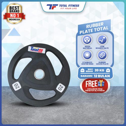 Promo Total Fitness Angkat Beban Barbel Rubber Plate - Barbel Karet ...