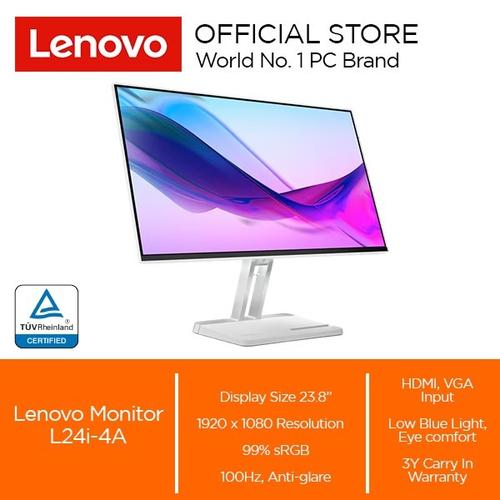 Promo Lenovo Monitor Lenovo L24i-4A 24" IPS 1080p 100Hz VGA HDMI ...