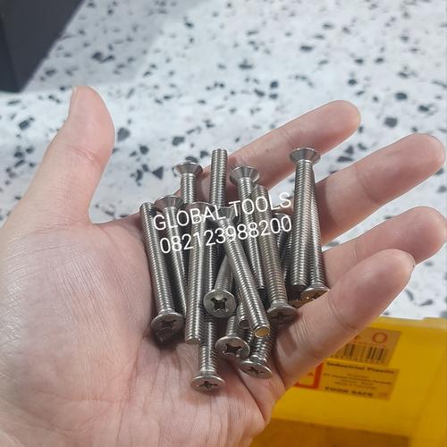 Jual Jf ss m8x50 FH sus 304 stainless baut obeng + m8 x 50 baut 12 flat ...