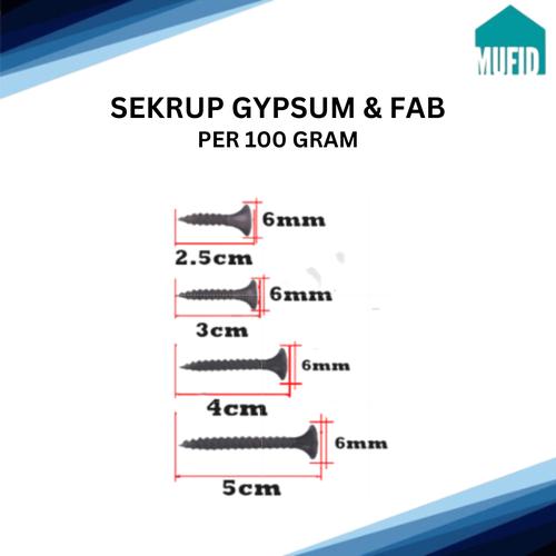 Promo (100gram)Sekrup Skrup Gypsum Harden screw/FAB - FAB 10X1 1/2 ...