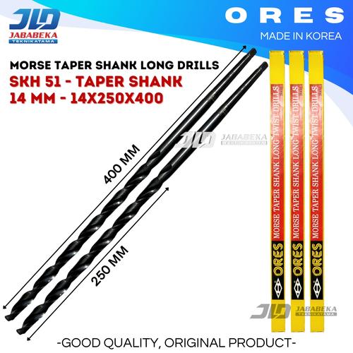Jual Morse Taper Shank Long Drill 14 MM Taper Shank Long Drills 14x250x400 mm SKH 51 Merk ORES ...